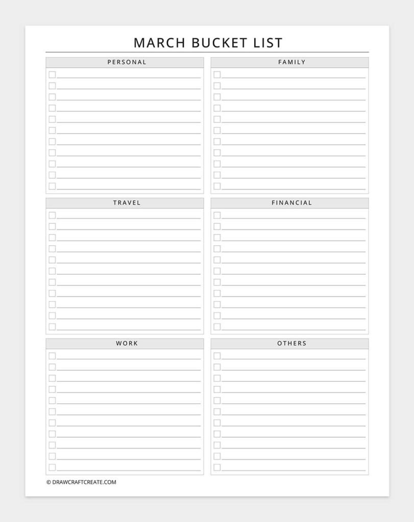 Free Printable March Planner 2026 (28 Pages) - Draw Craft Create