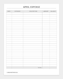 Free Printable April Planner 2026 (28 Pages) - Draw Craft Create