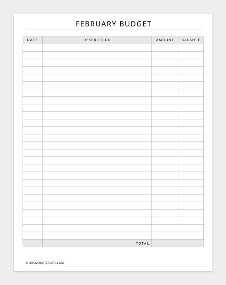 Free Printable February Planner 2026 (27 Pages) - Draw Craft Create