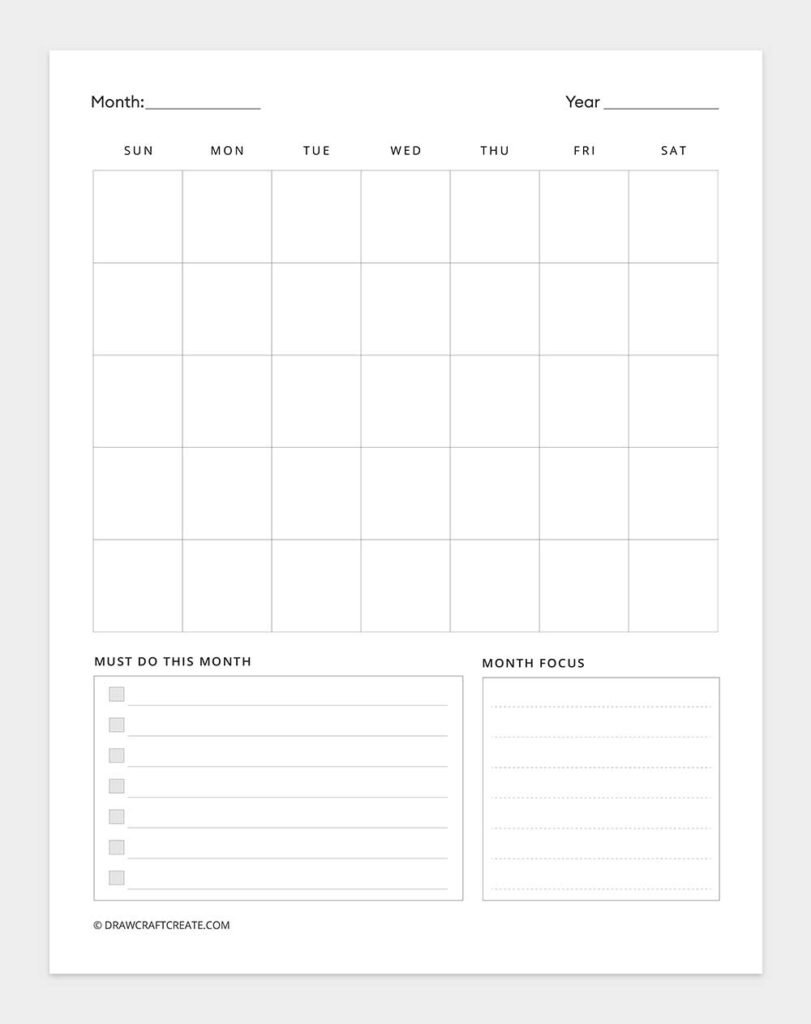 Free Printable Bullet Journal Templates (76 Pages) - Draw Craft Create