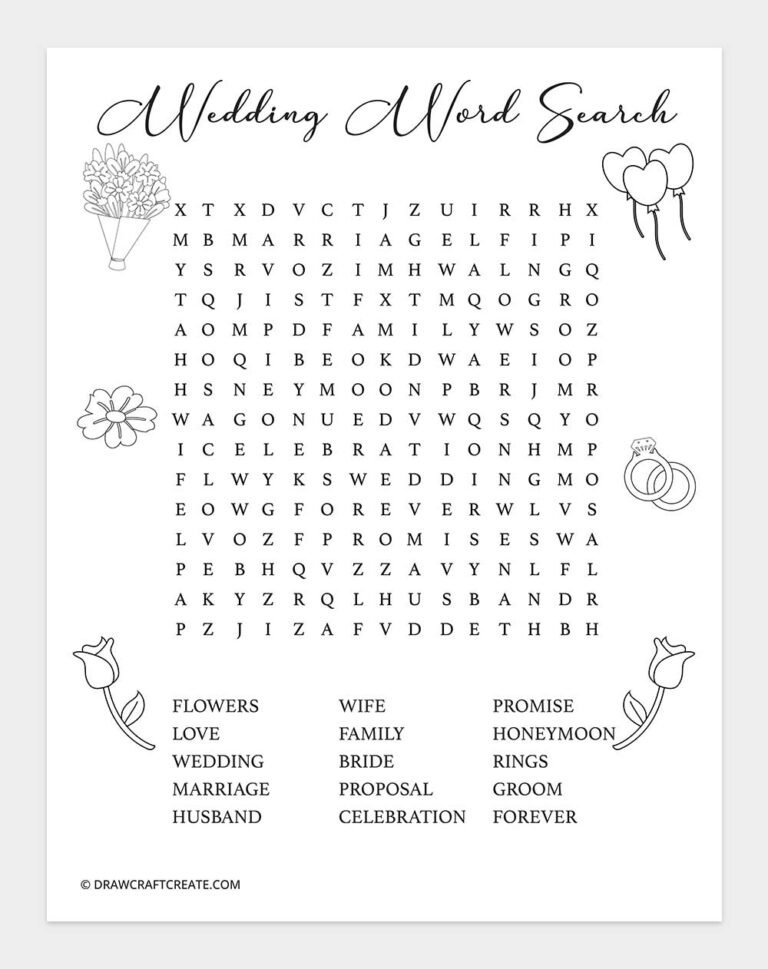 Free Printable Wedding Activity Book For Kids - Draw Craft Create