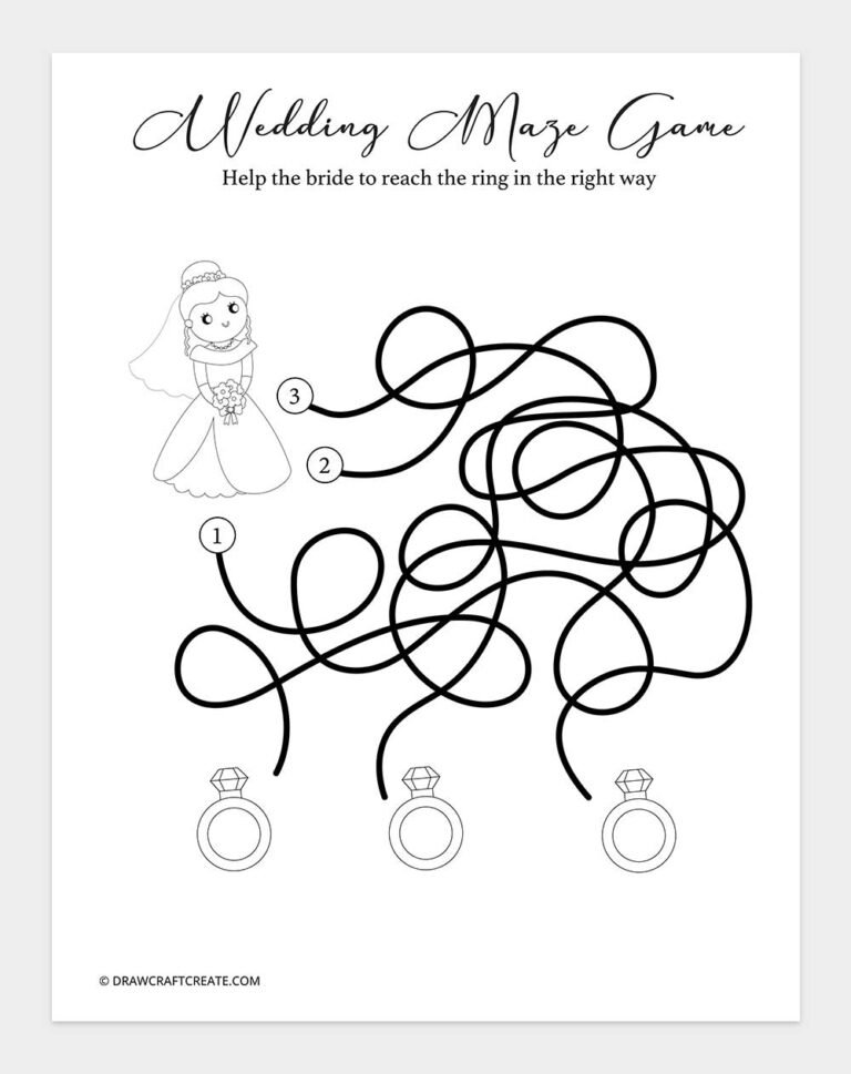 Free Printable Wedding Activity Book For Kids - Draw Craft Create