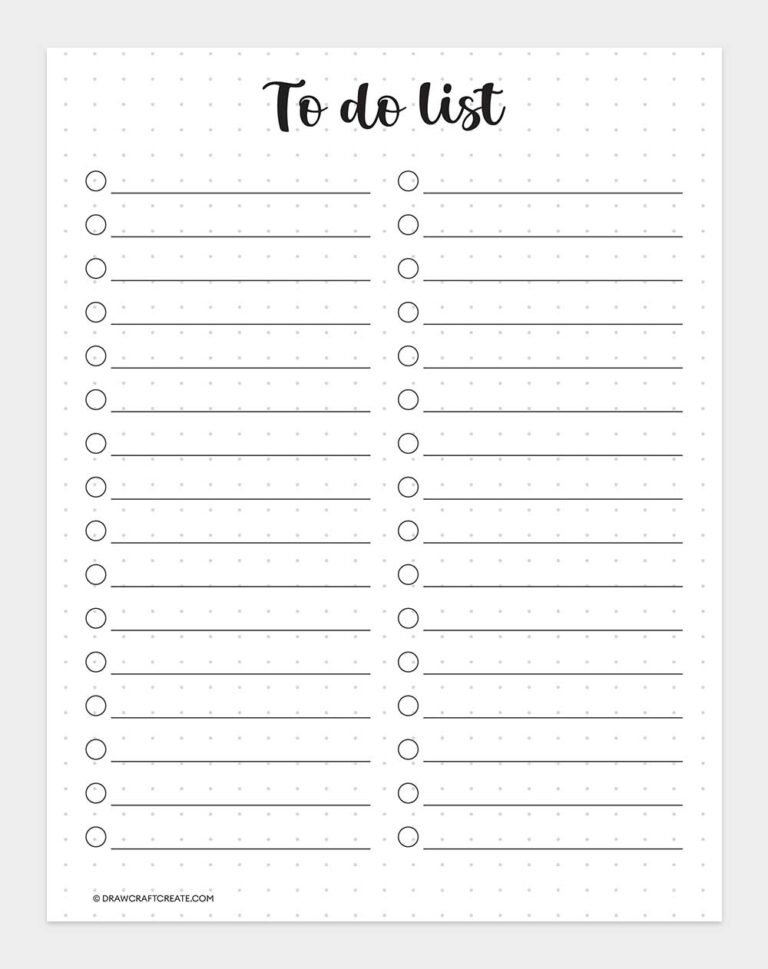 Free Printable Bullet Journal Templates (76 Pages) - Draw Craft Create