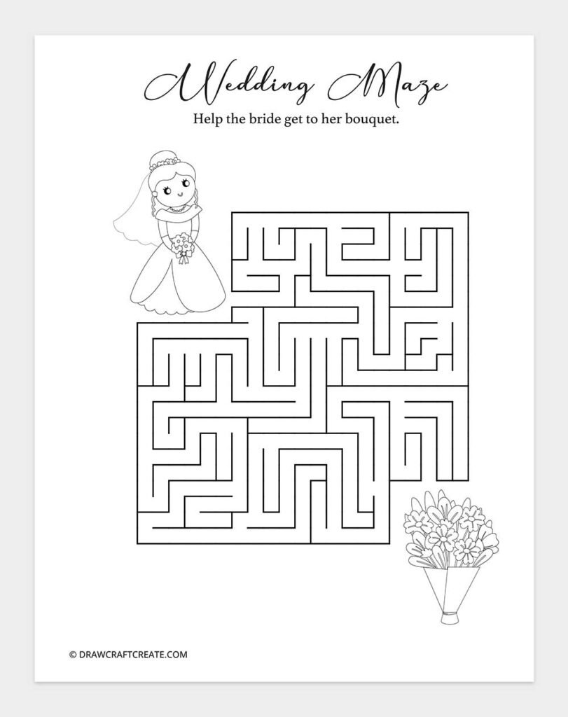 Free Printable Wedding Activity Book For Kids - Draw Craft Create