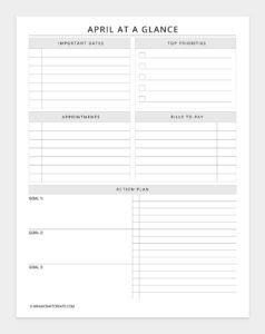 Free Printable April Planner 2026 (28 Pages) - Draw Craft Create