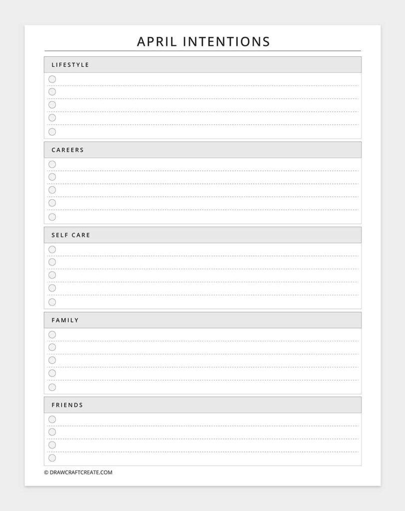 Free Printable April Planner 2026 (28 Pages) - Draw Craft Create