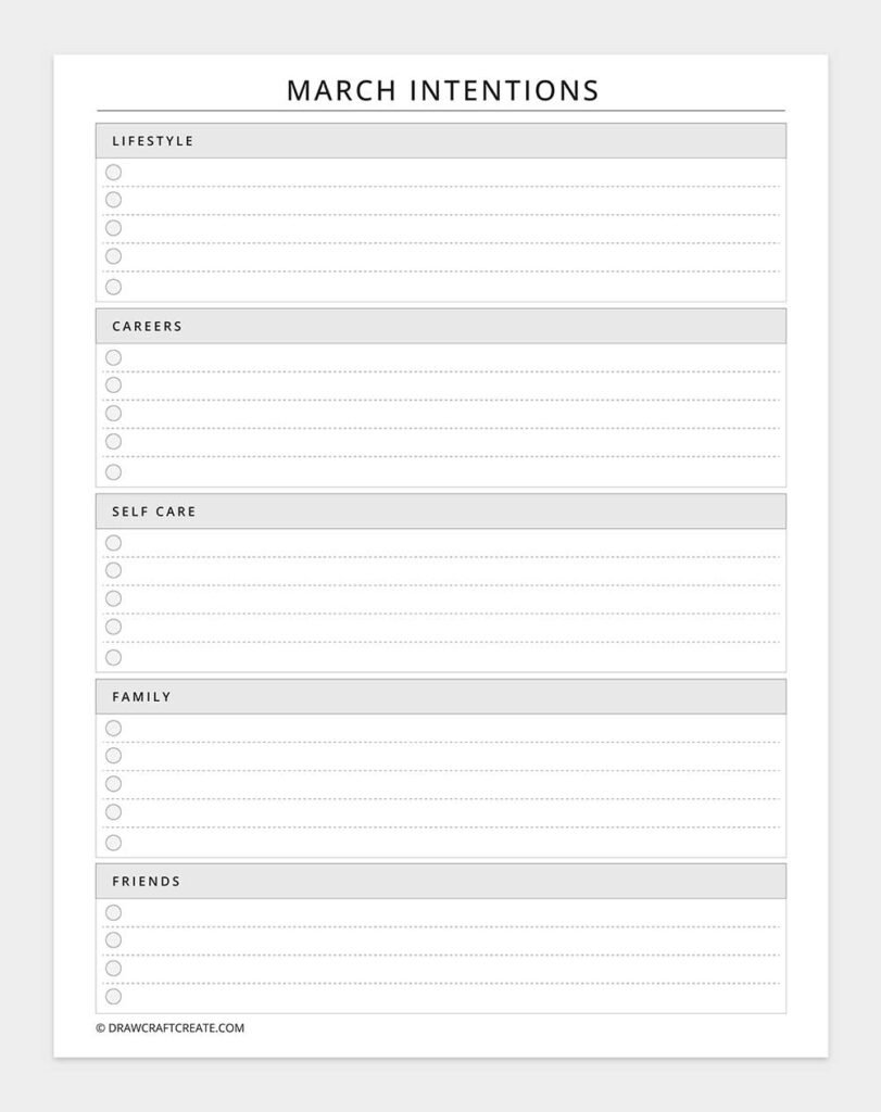 Free Printable March Planner 2026 (28 Pages) - Draw Craft Create