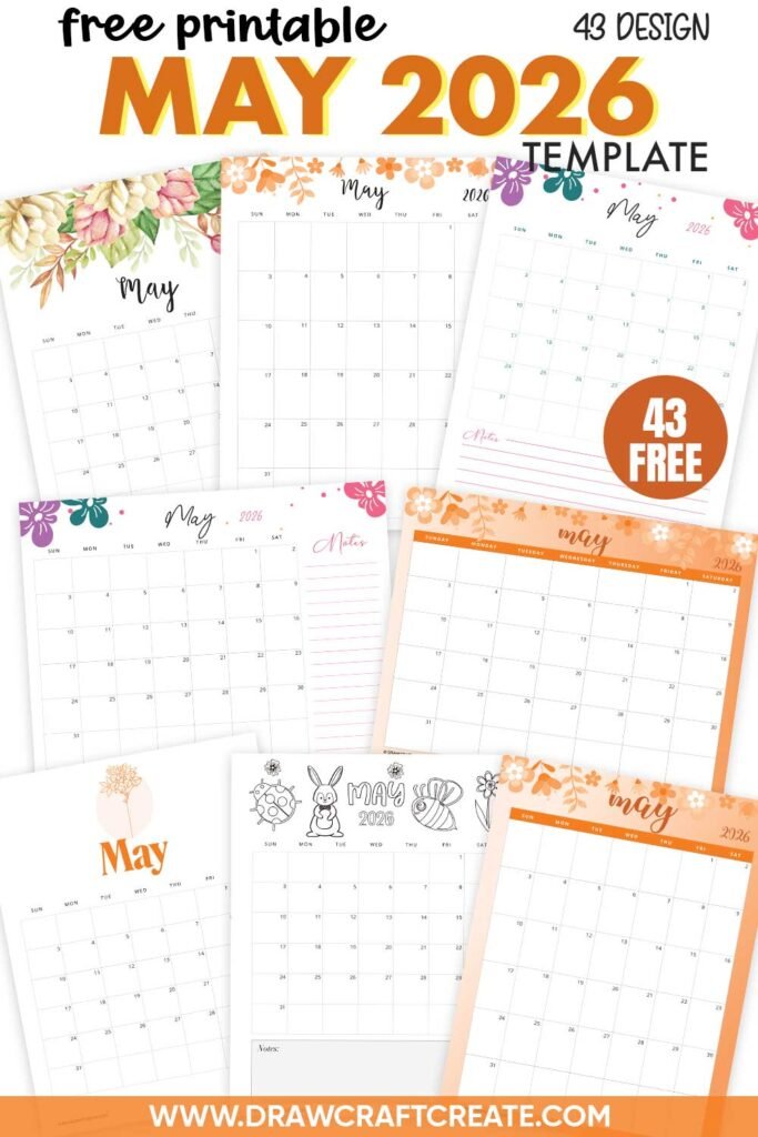 Free Printable 2026 Summer Calendars (6 Design) - Draw Craft Create