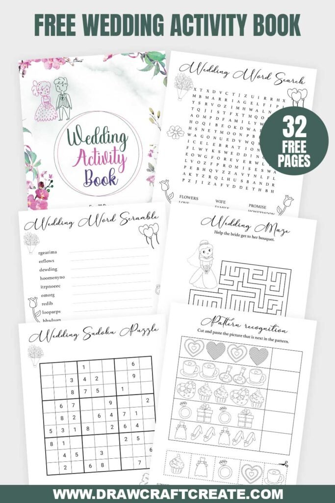 Free Printable Wedding Activity Book For Kids - Draw Craft Create