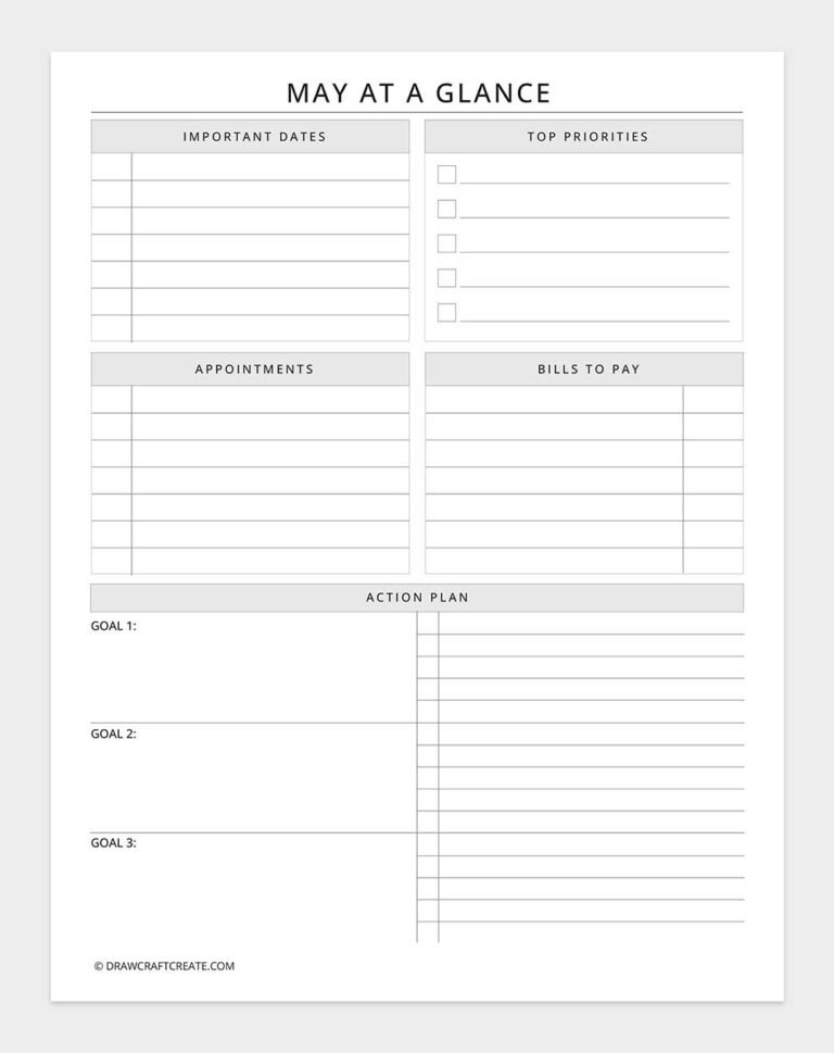 Free Printable May Planner 2026 (29 Pages) - Draw Craft Create
