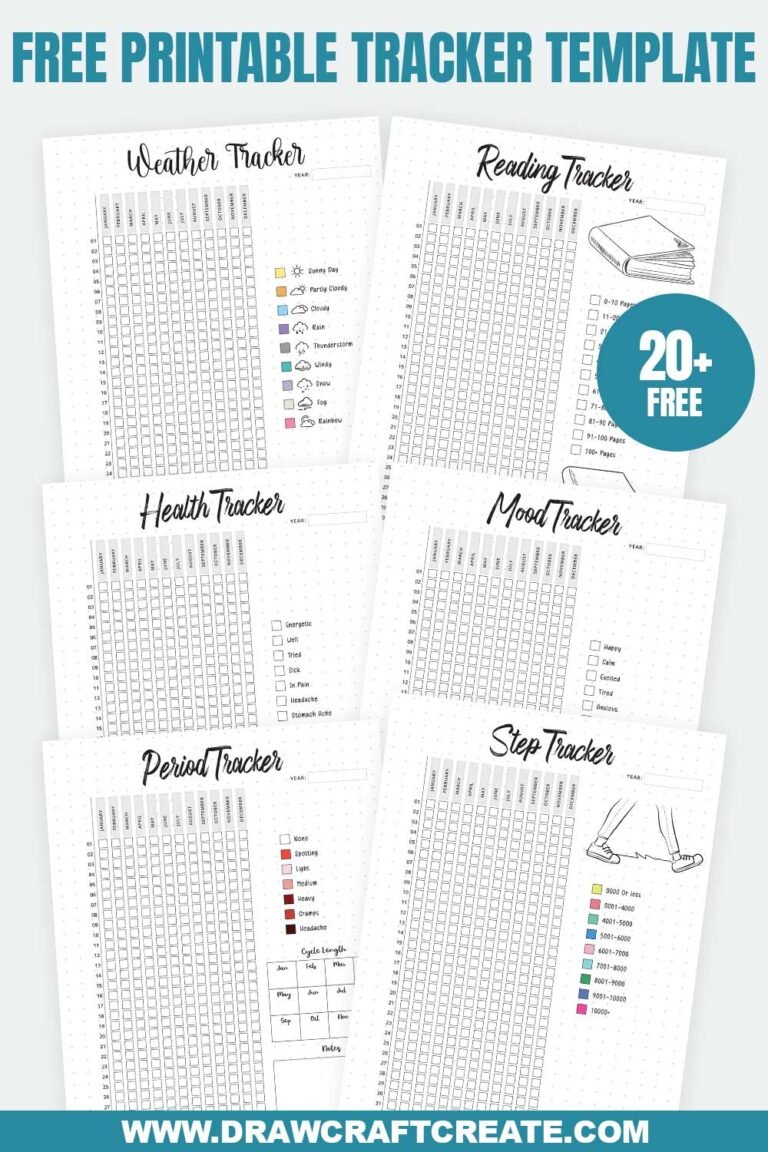 20+ Free Printable Tracker Template - Draw Craft Create