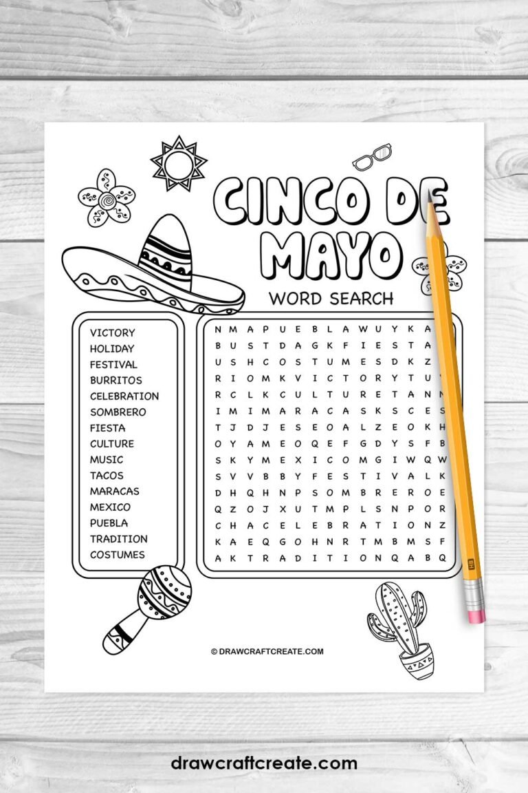 Free Printable Cinco De Mayo Word Search - Draw Craft Create
