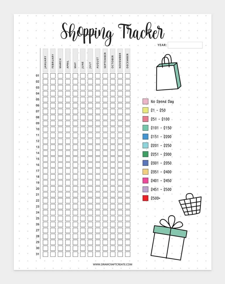 20+ Free Printable Tracker Template - Draw Craft Create