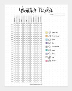 Free Printable Weather Tracker Template - Draw Craft Create