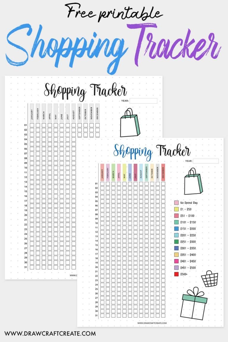 Free Printable Weight Tracker Template 9 Design Draw Craft Create