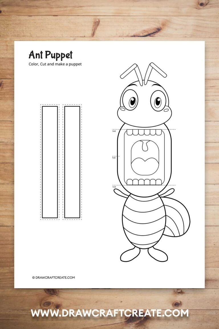 Free Printable Ant Puppet Craft - Draw Craft Create