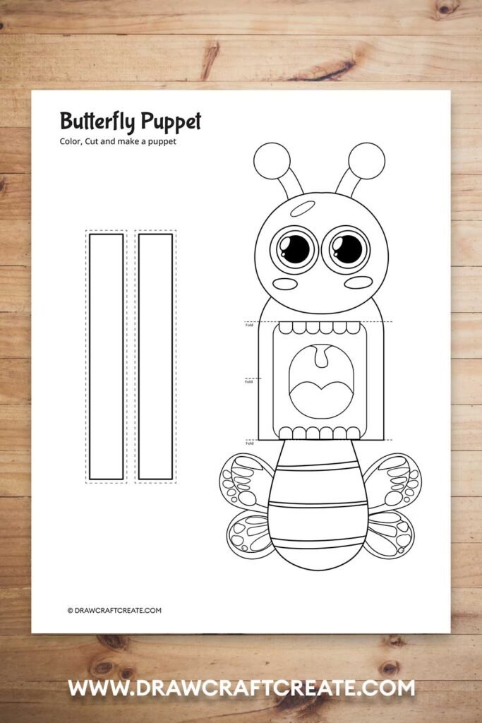 Free Printable Butterfly Puppet Craft - Draw Craft Create