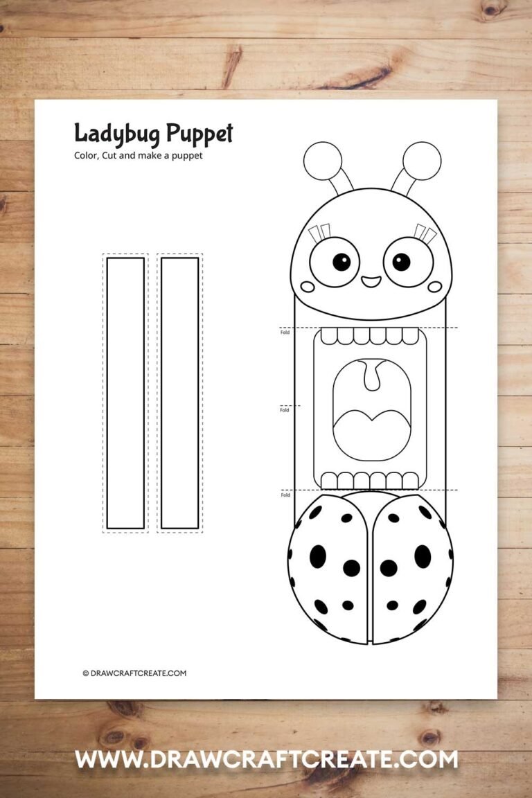 Free Printable Ladybug Puppet Craft - Draw Craft Create