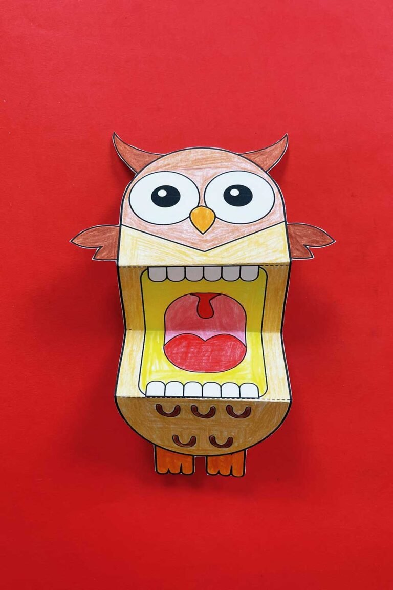 Free Printable Owl Puppet Craft - Draw Craft Create