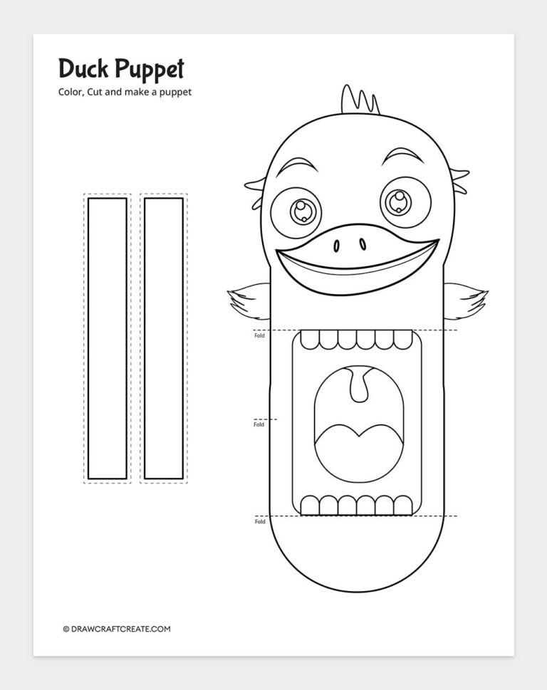Free Printable Duck Puppet - Draw Craft Create