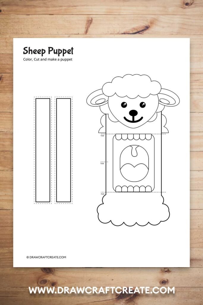 Free Printable Sheep Puppet Craft - Draw Craft Create