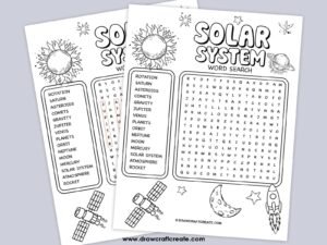 Free Printable Space Word Search For Kids - Draw Craft Create